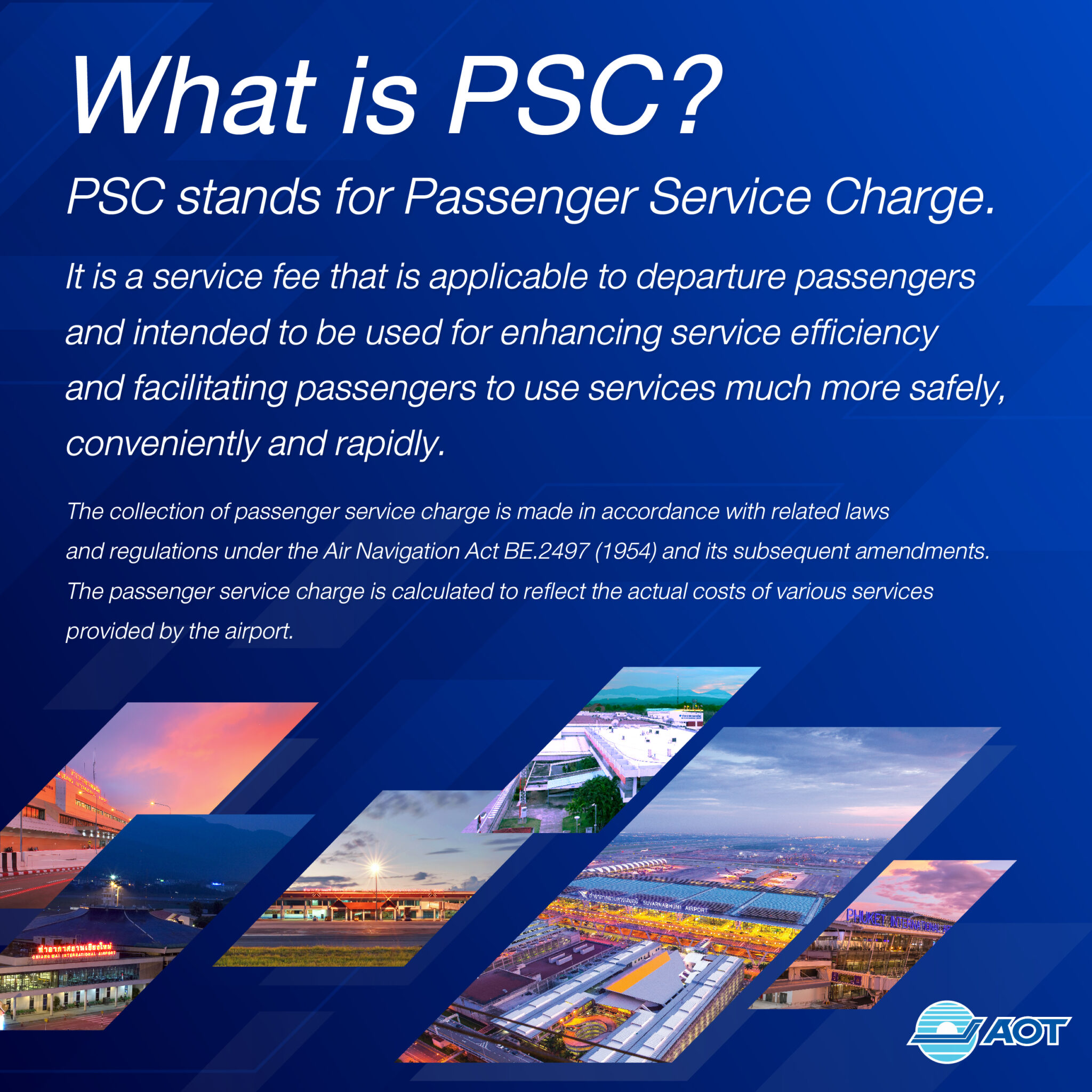 AOT will adjust its passenger service charge (PSC) of international and ...